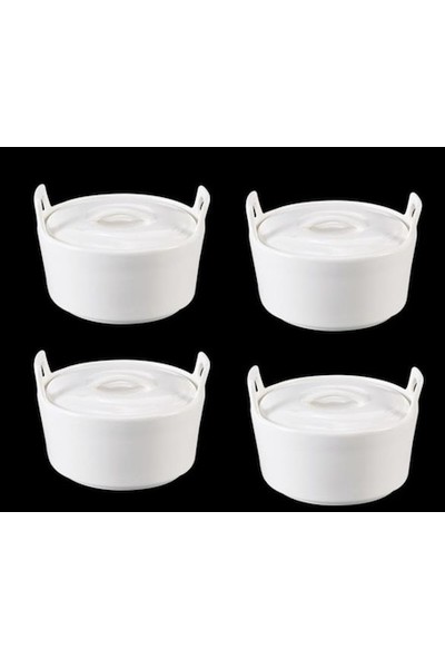 Acar Pure White 14CM 4'lü Porselen Mini Kahvaltılık Fırın Kabı 10987