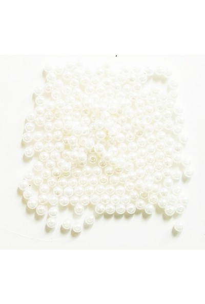 ByOzras Inci Boncuk - 6 mm - 100 Adet - Beyaz Renk