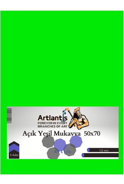 Artlantis Açık Yeşil Renkli Mukavva 50X70 5 Adet Artlantis Renkli Mukavva 5 Adet Artlantis Açık Yeşil Renkli Mukavva 50X70 5 Adet Artlantis Renkli Mukavva 5 Adet