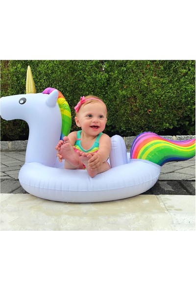 Kahramanlar Dünyası Swan Unicorn Şişme Bebek Simidi Boynuzlu At Simit