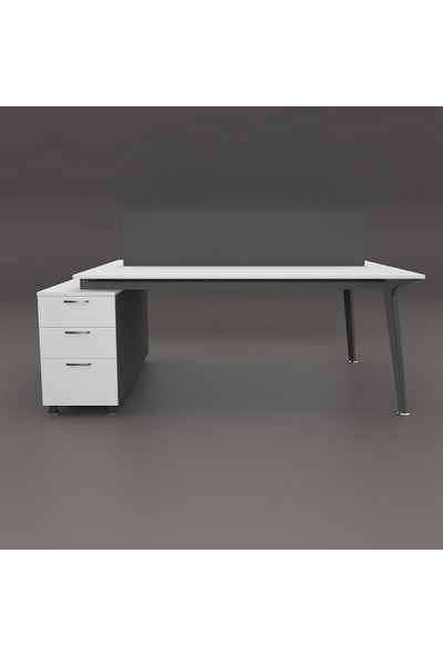 Akr Ofis Smart Ikili Çalışma Masası Workstation (140CM Alt Etajerli)