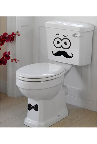 TSC Wc Klozet Için Komik Bıyıklı Sticker Yapıştırma TSC Wc Klozet Için Komik Bıyıklı Sticker Yapıştırma