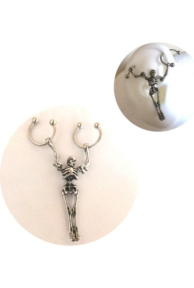 Bylin Cerrahi Çelik Çift Halkalı Iskelet Köprü Piercing