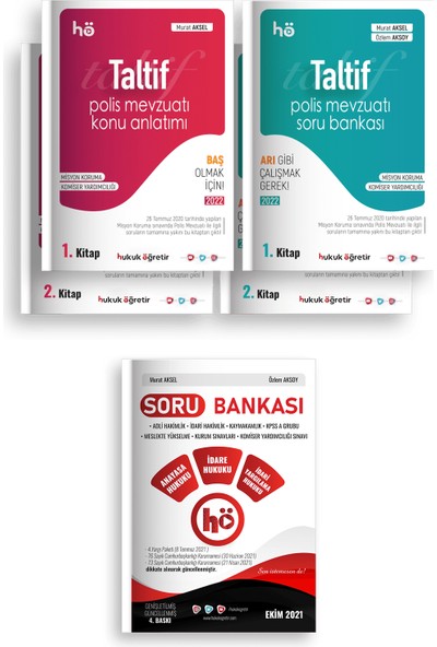 Hukuk Öğretir Taltif Soru Bankası + Konu Anlatımı Komiser Yardımclığı, Misyon Koruma Sınavlarına Hazırlık + Hukuk Öğretir Soru Bankası (Ciltli) Hukuk Öğretir Taltif Soru Bankası + Konu Anlatımı Komiser Yardımclığı, Misyon Koruma Sınavlarına Hazırlık + Hukuk Öğretir Soru Bankası (Ciltli)