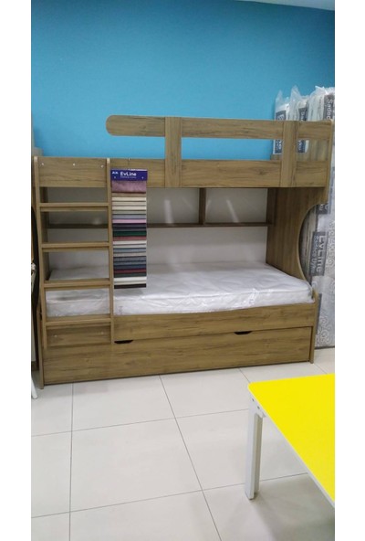 Emin Dekorasyon Yavrulu Ranzalar Mdf Tırmanma Merdivenli