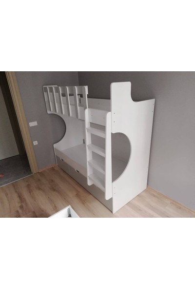 Emin Dekorasyon Yavrulu Ranzalar Mdf Tırmanma Merdivenli