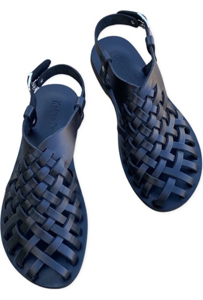 Daphne Sandals Hakiki Deri Siyah Örgü Kadın Sandalet - 4013 Daphne Sandals Hakiki Deri Siyah Örgü Kadın Sandalet - 4013