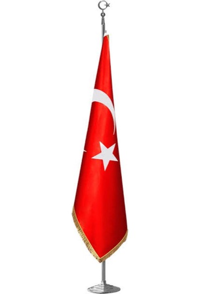 Ascann Makam Bayrağı, Saçaklı, Krom Direkli, 70X105