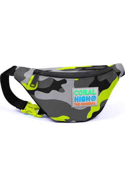 Coral High Kids Gri Kamuflaj Desenli Bel Çantası 22587