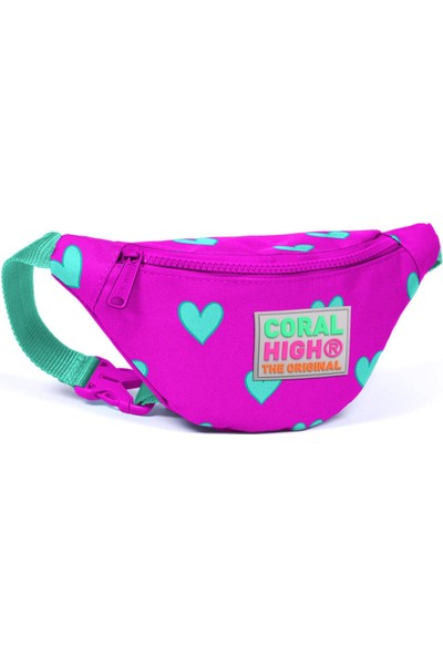 Coral High Kids Pembe Kalp Desenli Bel Çantası 22573 Coral High Kids Pembe Kalp Desenli Bel Çantası 22573