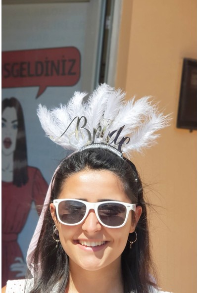 Pekshop Tüylü Bride Taç, Gelin Tacı