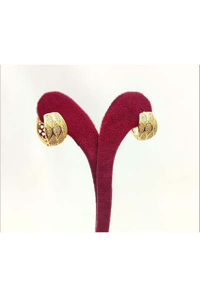 Liva 22 Ayar Altın Kaplama Zirkon Küpe