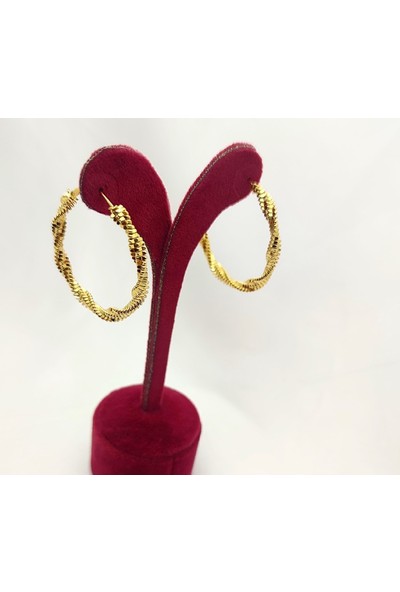 Liva 22 Ayar Altın Kaplama Zirkon Küpe