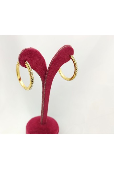 Liva 22 Ayar Altın Kaplama Zirkon Küpe