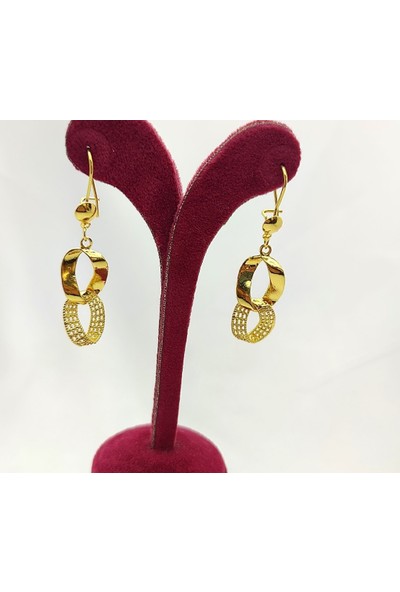 Liva 22AYAR Altın Kaplama Zirkon Küpe