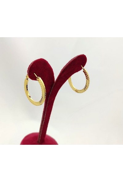 Liva 22 Ayar Altın Kaplama Zirkon Küpe