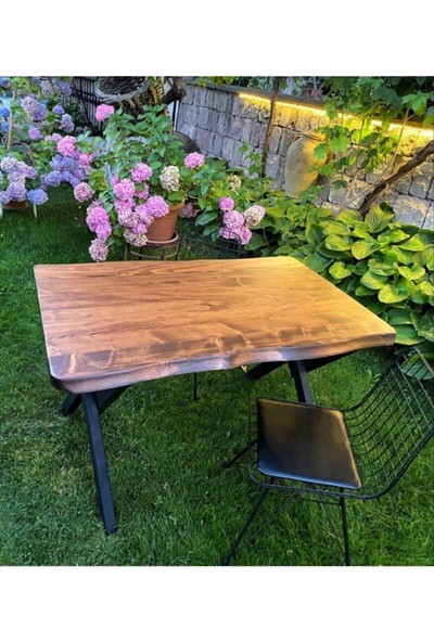 Trendy Assel Ella Kütük Mutfak Masası Takımı-Yemek Masası Takımı- Doğal Kütük Ağacı