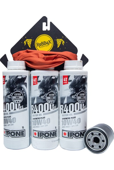 Ipone 10W 40 3 Adet Motor Yağı + Cf Moto Nk 400-650 Yag Filtre + Rebbex Baff Ipone 10W 40 3 Adet Motor Yağı + Cf Moto Nk 400-650 Yag Filtre + Rebbex Baff
