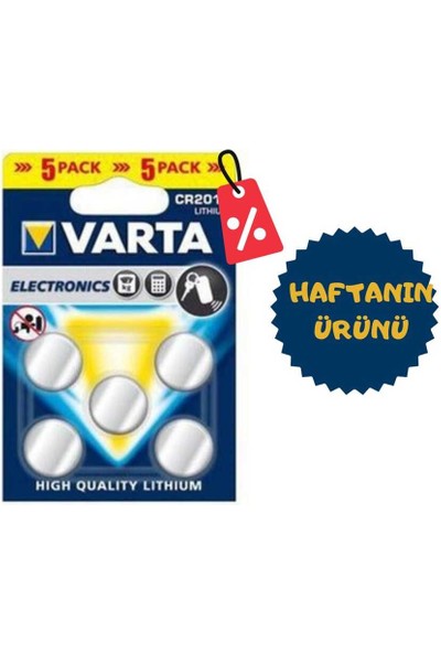 Varta Haftanın Ürünü - Varta 5'li CR2016 3V Lityum Para Pil Varta Haftanın Ürünü - Varta 5'li CR2016 3V Lityum Para Pil