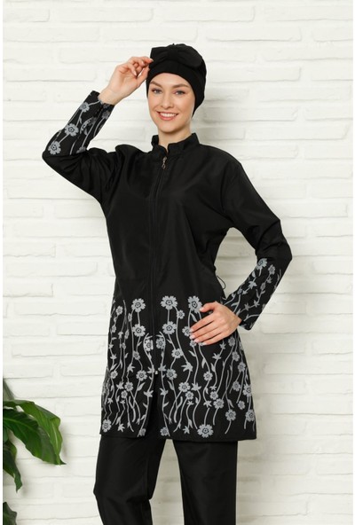 Akbeniz Tam Tesettür Çiçek Baskılı Mayo 31027