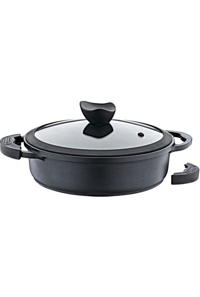 Olika Palladium 26 cm Siyah Kısa Tencere PK2604
