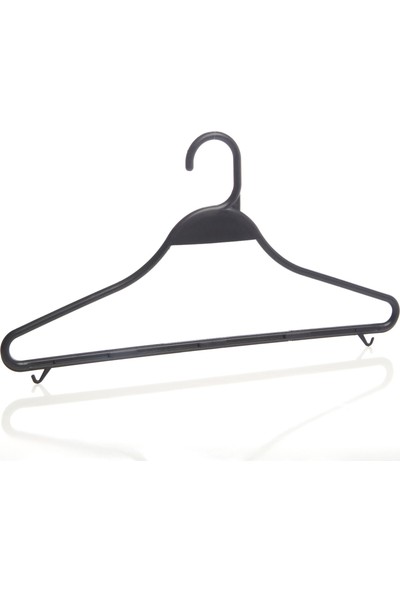 Askıcı Kıyafet Askısı Plastik Kırılmaz Siyah 50 Adet