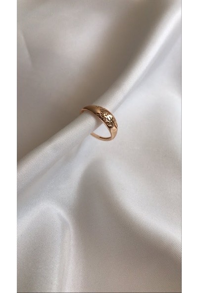 Mierne Jewelry Çiçek Desenli Altın Kaplama Kadın Yüzük