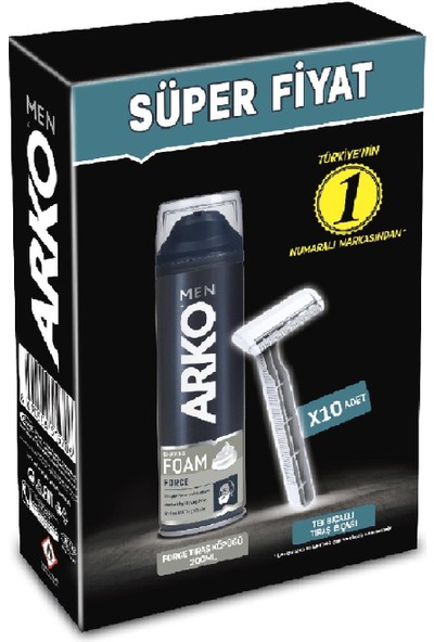 Arko Men T1 10'lu+Force Kopuk 200ML