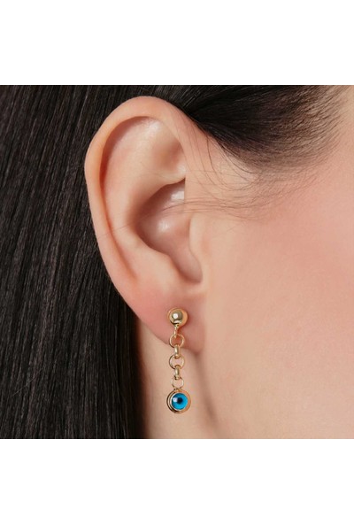 Bilezikhane Altın Küpe Gözlü Doçlu Sallantılı