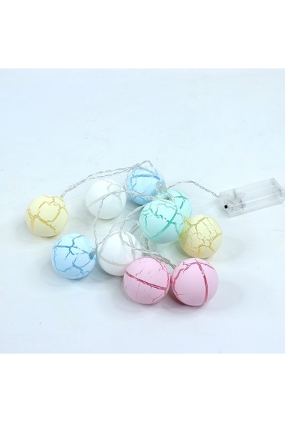 Net Sepette Renkli Çatlak Top Görünümlü Sarkan Şeker Işık 10' Lu Net Sepette Renkli Çatlak Top Görünümlü Sarkan Şeker Işık 10' Lu