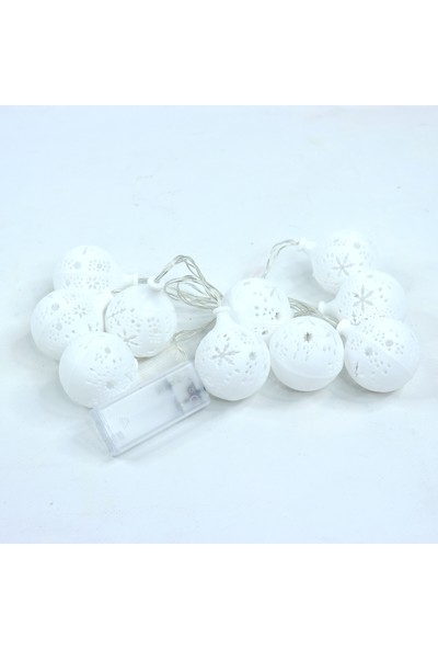 Net Sepette Beyaz Kartopu Sarkan LED Işık 10' Lu Net Sepette Beyaz Kartopu Sarkan LED Işık 10' Lu