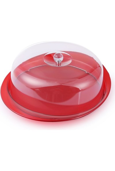 Laviyosa Kırmızı Kapaklı Kek Tabağı Seti