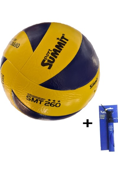 Summit Smt 260 Voleybol Topu Soft Yapıştırma Poliüretan 3 Astar Deri (Nizami Ölçülerde) + Pompa Hediye