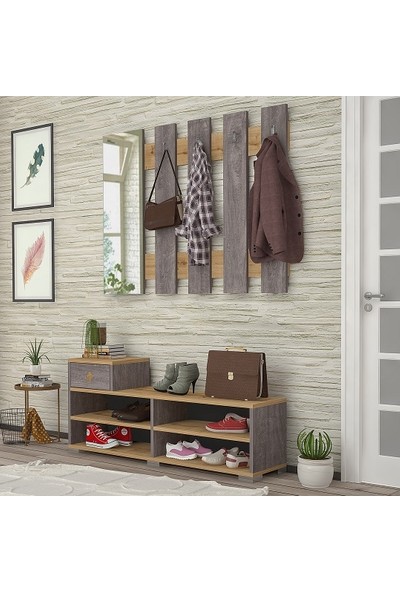 BMdekor Portmanto Seul Safir Meşe Berlin 120 cm