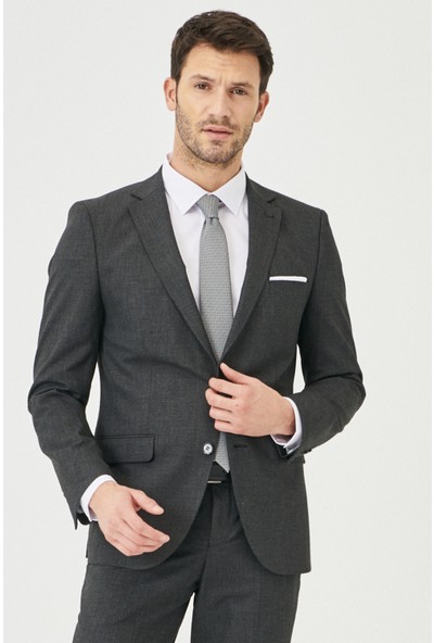 Altınyıldız Classics Slim Fit Mono Yaka Desenli Takım Elbise