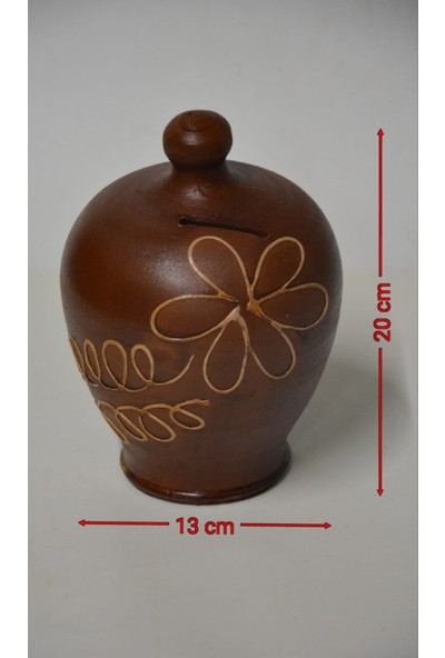 Yılmazlar El Yapımı Çömlek Küçük Boy Kumbara 13X20 cm Toprak Yılmazlar El Yapımı Çömlek Küçük Boy Kumbara 13X20 cm Toprak