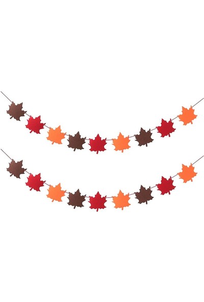 BDZ Mall 2pcs Şükran Günü Akçaağaç Bırakır Banner Sonbahar Hasat Bunting Bayrağı Garland Dekorasyon (Yurt Dışından)