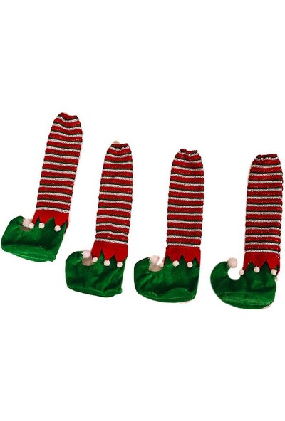 BDZ Mall Masa Ayak Kapak Noel Süs Kumaş Çizgili Elf 2 Adet (Yurt Dışından)