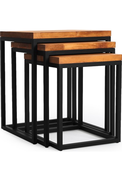 Flora Wood Exclusive 3'lü Zigon Özel Döküm Doğal Ahşap Masif Sehpa Takımı 54 x 45 x 39 cm Flora Wood Exclusive 3'lü Zigon Özel Döküm Doğal Ahşap Masif Sehpa Takımı 54 x 45 x 39 cm