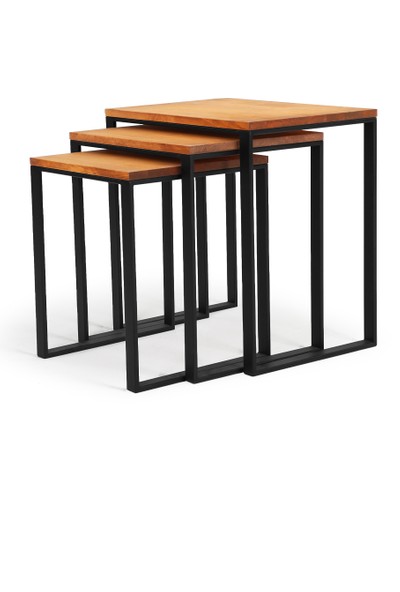 Flora Wood Exclusive 3'lü Zigon Özel Döküm Doğal Ahşap Sehpa Takımı 51 x 49 x 35 cm Flora Wood Exclusive 3'lü Zigon Özel Döküm Doğal Ahşap Sehpa Takımı 51 x 49 x 35 cm