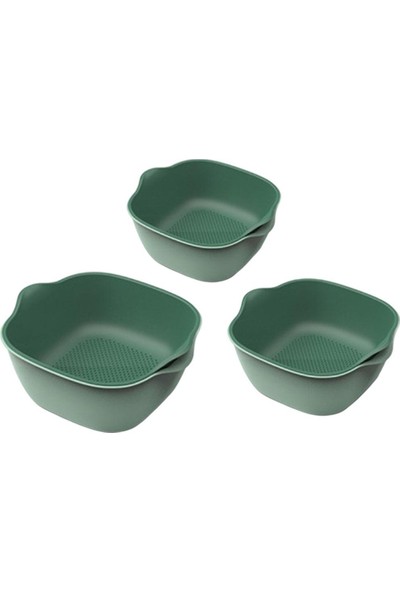 3 Adet Tahliye Sepeti Kolu Çift Katmanlı Plaka Abs Plastik Oturma Odası Yeşil Için