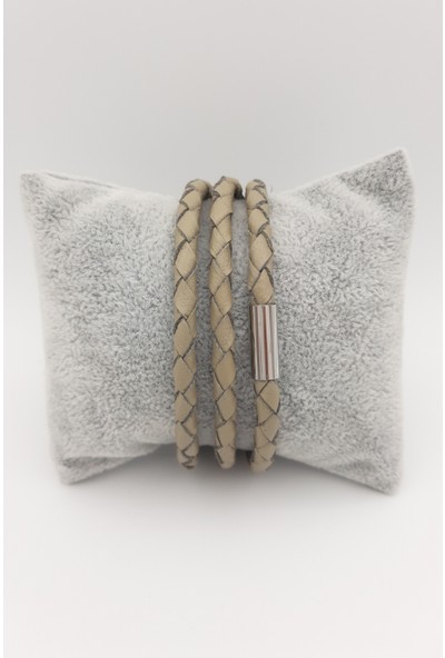 Palmiero Hakiki Deri Örme Bileklik