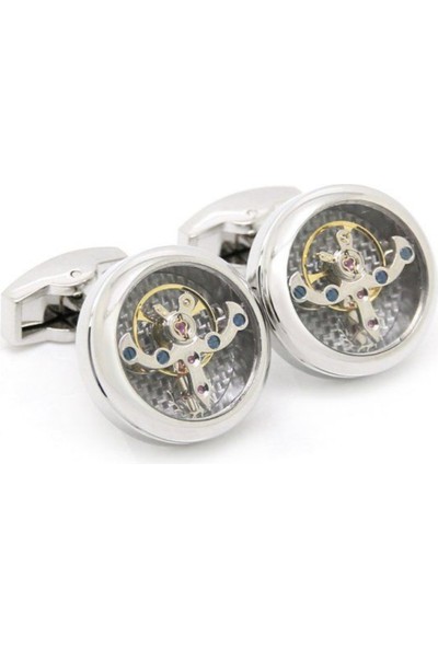 Omark Cotton Gümüş Renk Tourbillion Kol Düğmesi