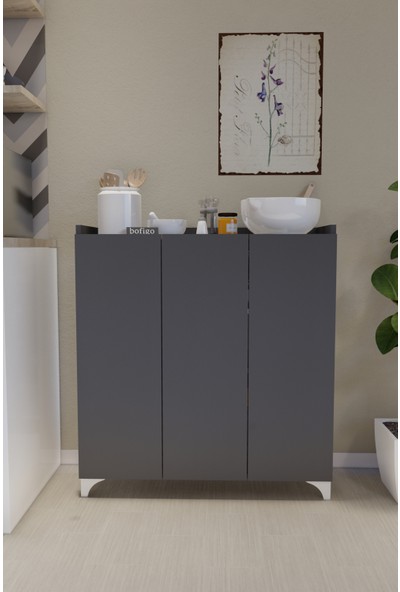 Bofigo 3 Kapaklı Çok Amaçlı Dolap Çok Amaçlı Mutfak Dolabı Banyo Dolabı Ayakkabılık Antrasit Bofigo 3 Kapaklı Çok Amaçlı Dolap Çok Amaçlı Mutfak Dolabı Banyo Dolabı Ayakkabılık Antrasit