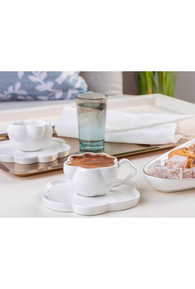 English Home Milena Porselen 2 Kişilik Kahve Fincan Takımı 80 ml Beyaz English Home Milena Porselen 2 Kişilik Kahve Fincan Takımı 80 ml Beyaz