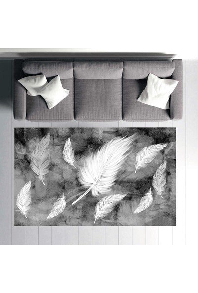 Tekstil Sepeti Kadife Kumaş Lastikli Halı Örtüsü Beyaz Tüy