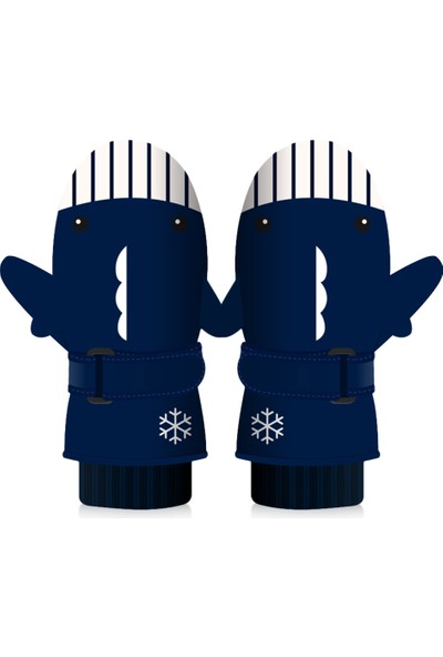Golovejoy Çocuk Desenli Kayak Eldiveni - Mavi (Yurt Dışından)