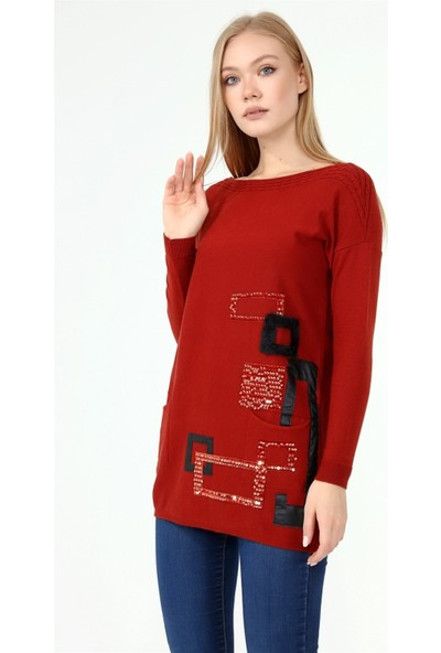 FTZ Aksesuar Detay Triko (BTR1358FT) Kiremit FTZ Aksesuar Detay Triko (BTR1358FT) Kiremit