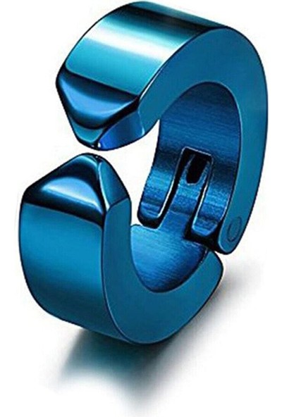 The Collection Mavi Erkek Kadın Paslanmaz Titanyum Deliksiz Kulaklara Küpe Sıkıştırmalı Kıstırmalı Çelik Küpe The Collection Mavi Erkek Kadın Paslanmaz Titanyum Deliksiz Kulaklara Küpe Sıkıştırmalı Kıstırmalı Çelik Küpe