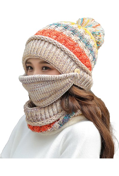 3 Adet / Takım Moda Kasketler Eşarp Yüz Kapak Elastik Çizgili Rahat Kış Yüz Kapak Şapka Eşarp Plaj Için Set 3 Adet / Takım Moda Kasketler Eşarp Yüz Kapak Elastik Çizgili Rahat Kış Yüz Kapak Şapka Eşarp Plaj Için Set